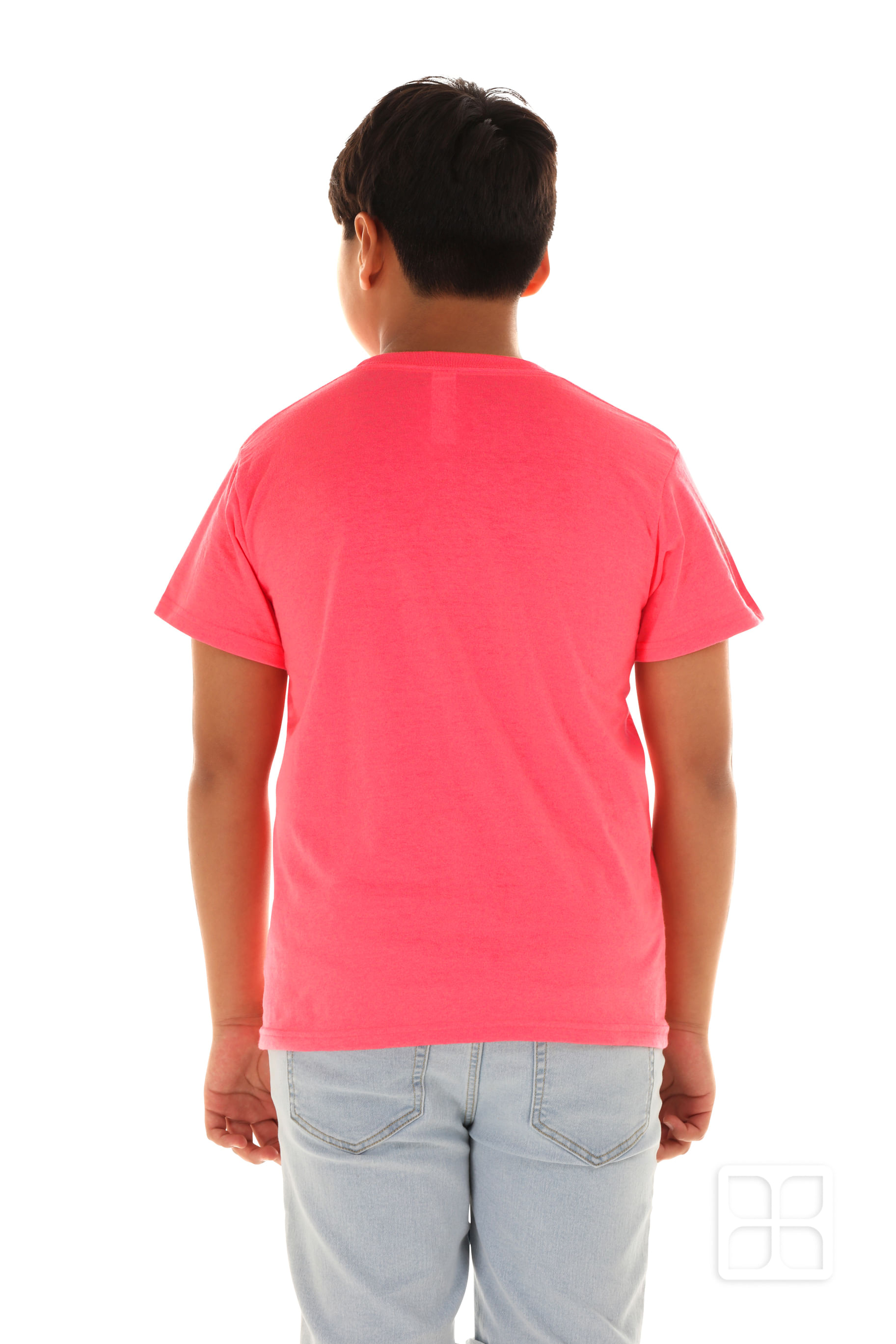 Playera Cuello Redondo Manga Corta Para Niños Rosaa Neón