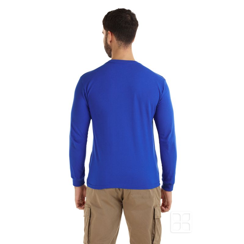 Playera Cuello Redondo Manga Larga Para Hombre Azul Rey Playera Cuello Redondo Manga Larga Para Hombre Azul Rey