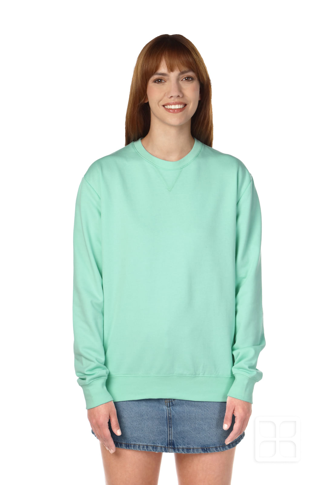 Sudadera Premium Unisex Cuello Redondo Color Menta